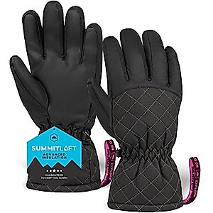 Tough Outdoors Women's Ski Gloves - Womens Snow Gloves - Winter Waterproof Snow Gloves - Adult Snow Gloves - Ladies Snowboarding Gloves