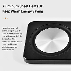 eboxer 1 Coffee Mug Warmer, 2 in 1 Phone QI Wireless Charger Drink Heating Warmer Magnetic USB Charging, Constant Temperature 13155 for OfficeHome to Warm Tea, Milk default