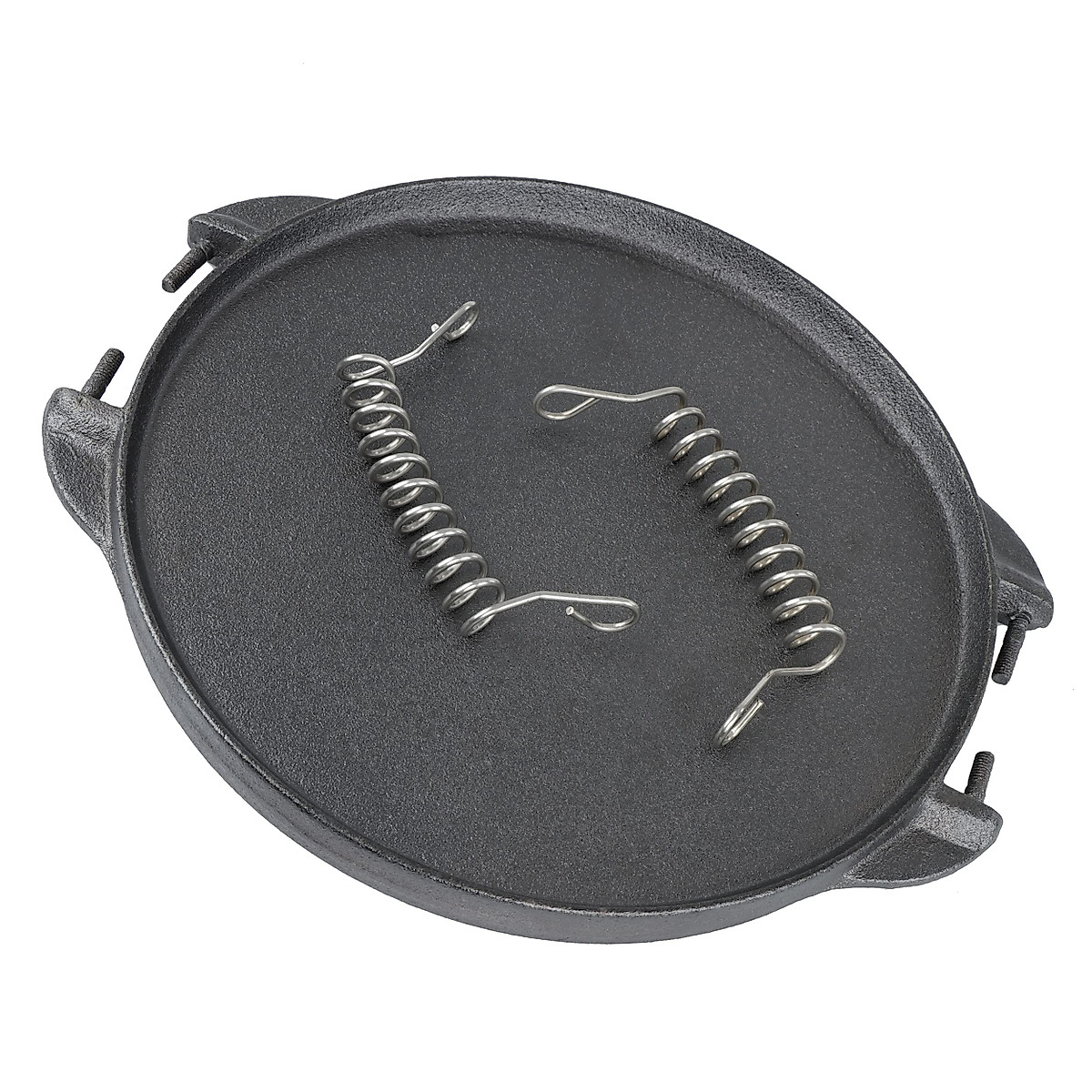 Lot45 Cast Iron Grill Pan, 10in - Cast Iron Grill Pans for Stove Tops, Grilling Cookware Dual-Sided Griddle for Camping