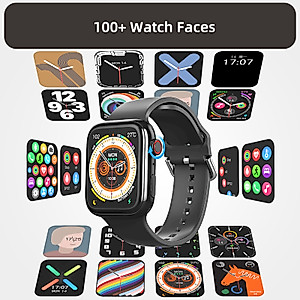 Smart Watch(Answer/Make Calls), 1.85"HD Full-Touch screen Bluetooth Watch, Fitness Tracker Watch Compatible with Android&iOS Sleep, Heart Rate Tracker, IP68 Waterproof Sports Watch for Men Women