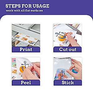 DGBDPACK Printable Vinyl Sticker Paper 8.5"x11" Glossy Sticker Paper 20 Sheets Translucent Waterproof Self-adhesive for Inkjet Printer