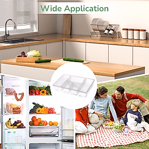 Tideme 2 Pack Divided Veggie Tray with Lid - 5 Compartment Snackle Box Containers for Fridge, Clear Refrigerator Vegetable Food Storage Plastic Organizer Bins for Snack, Fruit, Vegetable, Salad, Meat