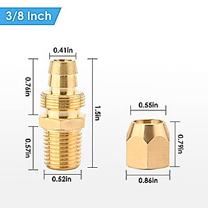Luckyweld Air Hose Repair Kit, 2 Pack 3/8-Inch Reusable Solid Brass Hose-End Repair Fitting (3/8 Inch 2 Pcs)