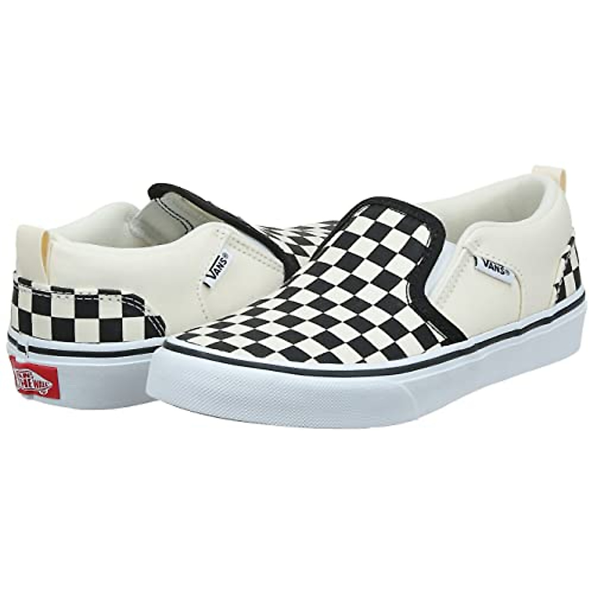 Vans YT Asher Trainers, Multicolour Checkers Black Natural Ipd, 5 US Unisex Big Kid
