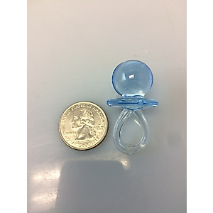 LA Crafts 1”, 2”, and 2.75” Inch Plastic Baby Pacifiers in Clear, Lt. Pink, Lt. Blue, and Yellow for Party Favors, Decorations, or Necklaces (Lt. Blue, 2" inches - 72 pcs)