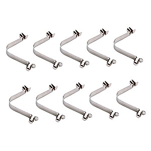 BESTOYARD 40 Pcs Spring Buckle Pool Brush Clips Spring Clips Clasp Pool Brush Pole Clip Pool Spring Clips Swimming Net Clips Replacement Spring Clips Component Vacuum Stainless Steel