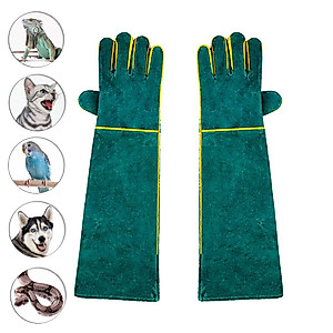 Elolicu 22 Inch Bite Proof Animal Handling Gloves, Welding Gloves Pets Anti Bite Scratch Protection Long Gloves Heat Resistant Bite Resistant Gloves for Dog Cat Snake Wild Animals BBQ Reptile Porter