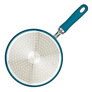 Rachael Ray 12020 Create Delicious Nonstick Sauce Pan / Saucepan with Straining and Lid, 3 Quart - Teal Shimmer