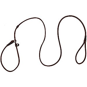 Real Leather Slip Dog Leash for Small Medium Dogs Puppies Lightweight Thin but Sturdy Adjustable Slip Lead Dog Leash Soft and Slim 5 ft x 1/5 inch (Small(5 ft x 1/5 inch))