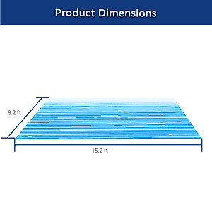 ATCWF RV Awning Fabric Replacement Blue Fade 16' (Fabric 15' 2") Weatherproof Universal Outdoor Canopy for RV,Trailer, Camper and Motorhome Awnings