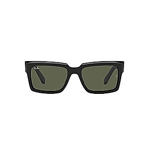 Ray-Ban RB2191 Inverness Rectangular Sunglasses, Black/Green, 54 mm