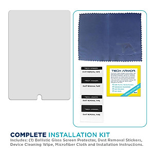 Tech Armor Screen Protector for Apple iPad 10.2 Inch 2021, 2020 and 2019 Model, 9 H Hardness, Case friendly, Ballistic Tempered Glass 1 Pack