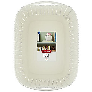 Curver Basket Knit Rectangular 8L in White, 30 x 22.5 x 17 cm