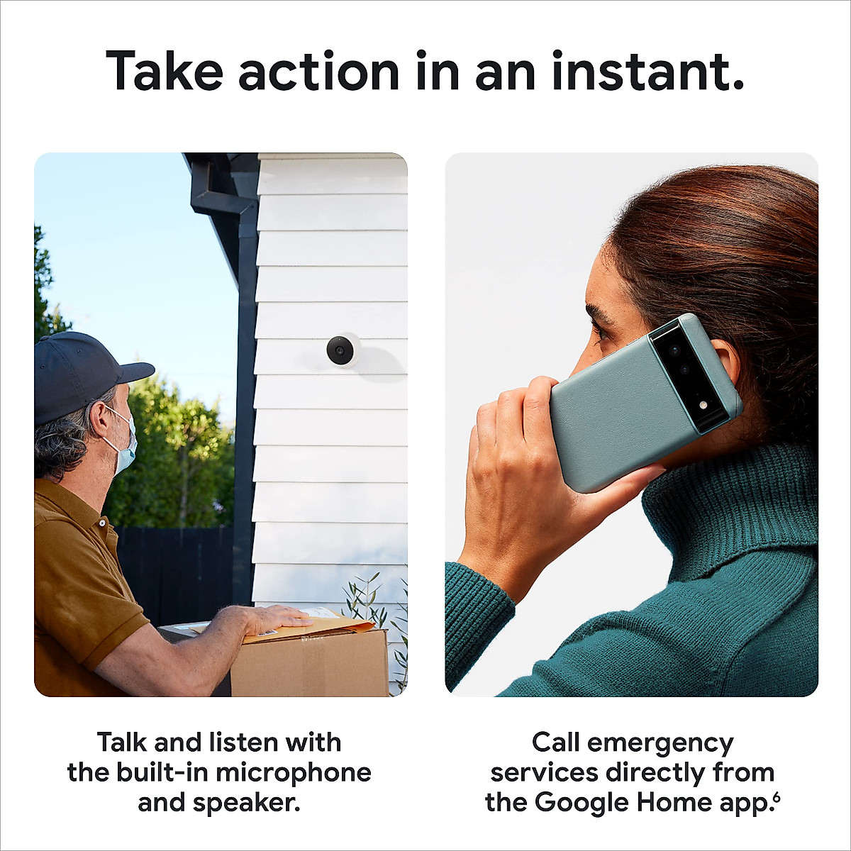 Google Nest Cam Outdoor or Indoor, Battery - 2nd Generation - 2 Count (Pack of 1)