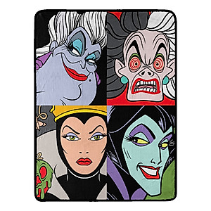 Northwest Disney Villains Micro Raschel Throw Blanket, 46" x 60", Portraits for Evil