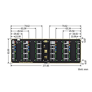 Coolwell Quad GPIO Expander for Raspberry Pi Pico Board with Four Sets of Male Headers for Directly Connecting Expansion Modules,USB Power Input Connector