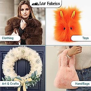 Ice Fabrics Faux Fur Fabric by The Yard - 60 Inches Wide Super Soft and Fluffy Shaggy Mohair Fur Fabric for Costumes, Apparel, Rugs, Pillows, Decorations and More - Mint - One Yard