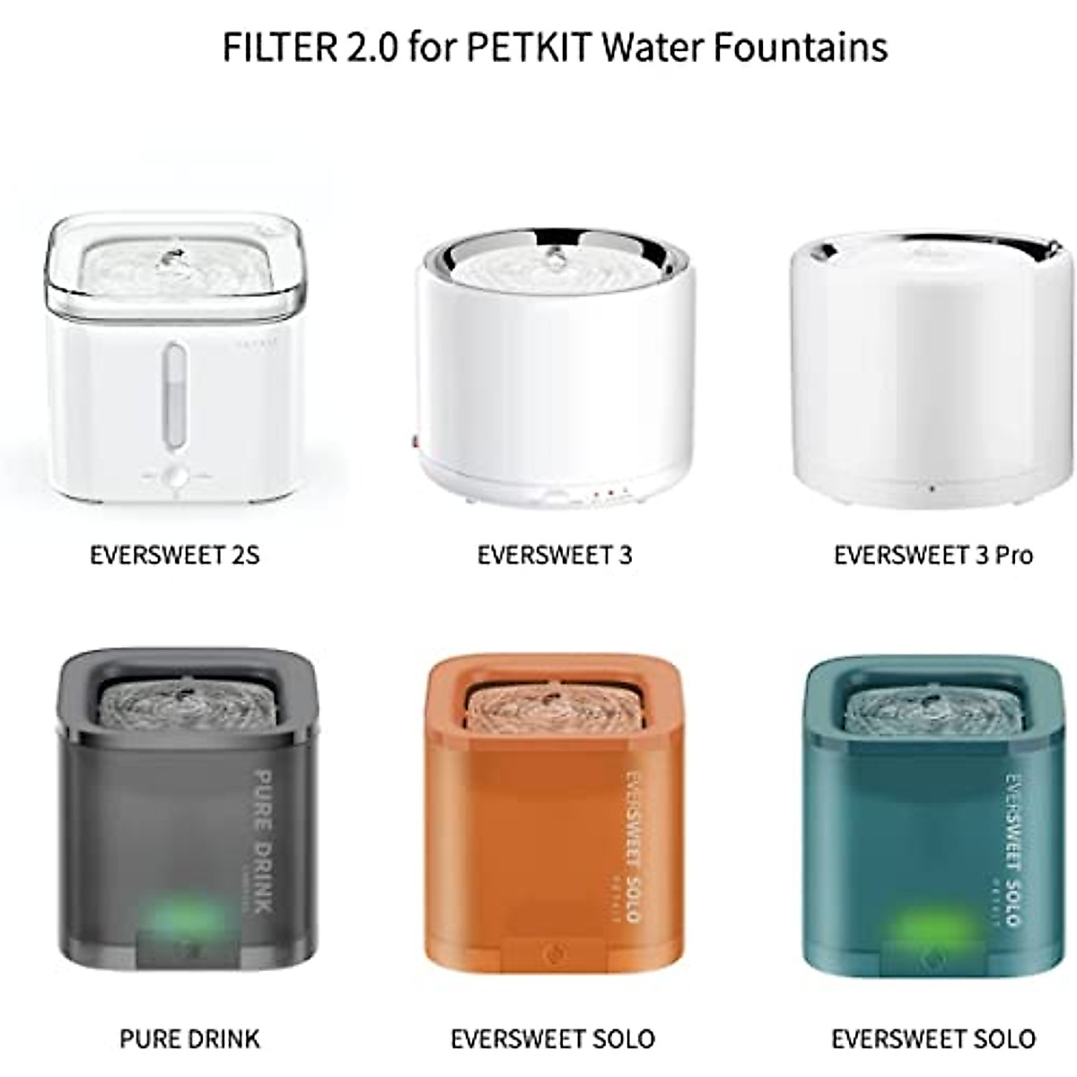 PETKIT Filter Units for EVERSWEET 2, EVERSWEET 3 and CYBERTIAL PUREDRINK Water Fountain, Replacement Filters