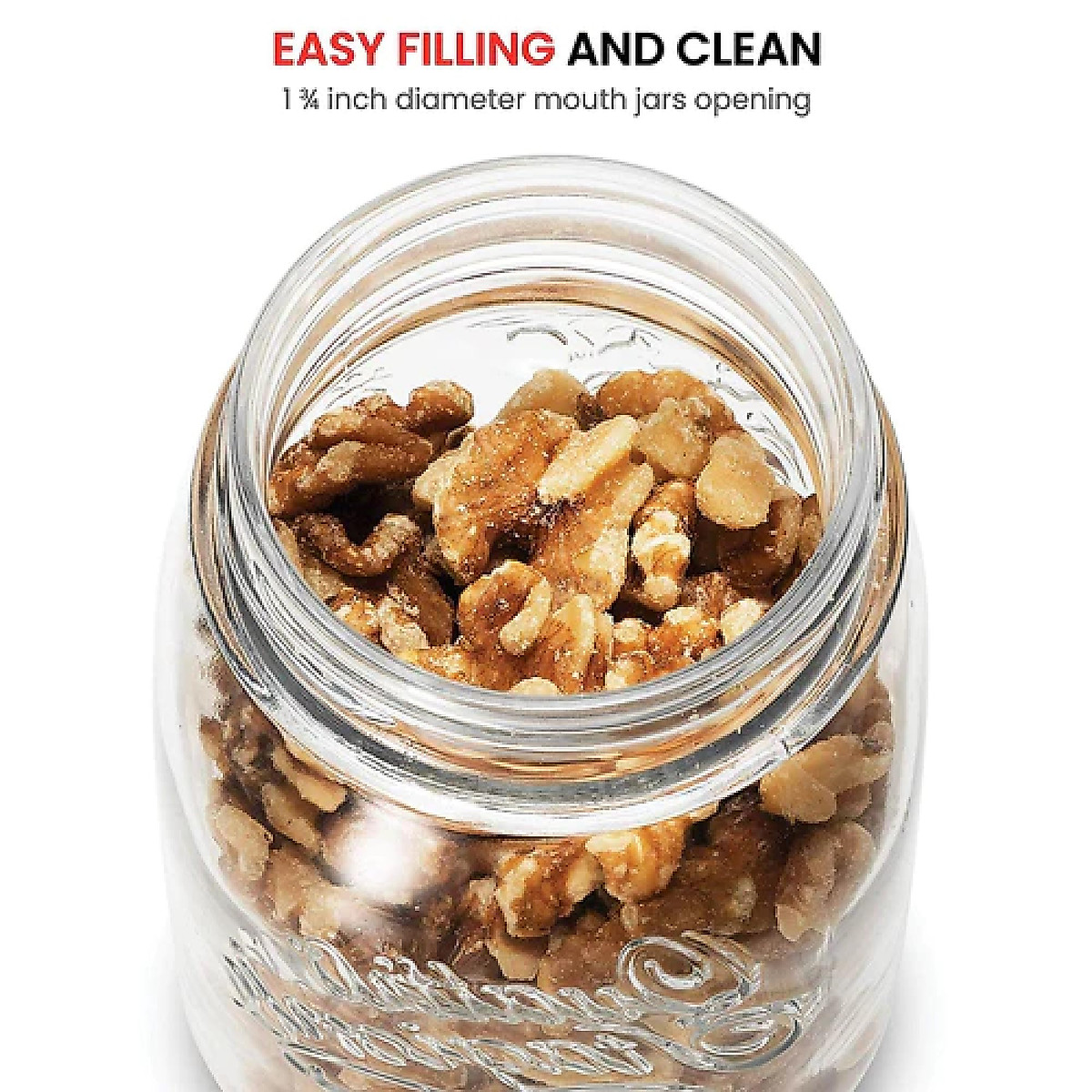 Bormioli Rocco Quattro Stagioni set of 4 Clear Airtight Mason Jars, 17 Oz. Made from BPA Free Durable Glass, Made In Italy.