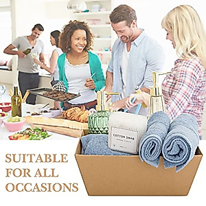 8 Pcs 12 x 10 Inch Large Gift Basket Empty to Fill Big Kraft Basket with Handles Cardboard Baskets for Gifts Bulk For Wedding Birthday Party Christmas Valentines Thanksgiving Holiday (Primary Color)