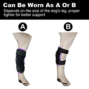 IEhotti Dog Leg Brace for Rear Leg/Hock/Ankle, Dog Hip Brace for Bottom Joint Post-Operative Recovery, Strong Support Help, Dog Braces for Torn ACL CCL Leg Injuries, 1 Pair, Medium