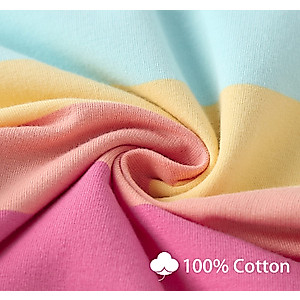 Julerwoo Toddler Girls Cotton Stripe Sweatshirt Hoodie Rainbow Embroidery Pocket Pullover Tops (6T, Color Stripe)