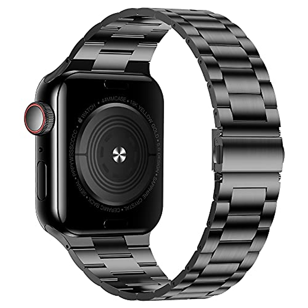 iiteeology Compatible with Apple Watch Band 42mm 44mm 45mm 49mm, Upgraded Solid Business Stainless Steel Band for Apple iWatch Ultra SE Series 8 7 6 5 4, Black