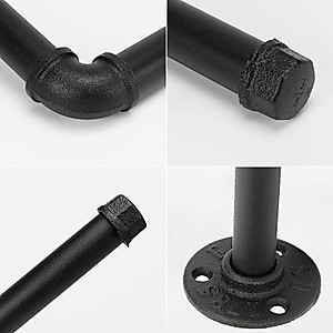 Jeasor Industrial Iron Pipe Kitchen Paper Towel Holder, Vintage Farmhouse Heavy Duty DIY Industrial Rustic Wall Mount Paper Towel Rack for Kitchen Bathroom (1, Black)