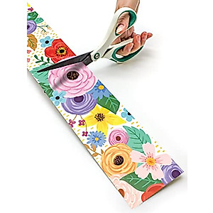 Teacher Created Resources Wildflowers Straight Rolled Border Trim - 50ft - Decorate Bulletin Boards, Walls, Desks, Windows, Doors, Lockers, Schools, Classrooms, Homeschool & Offices