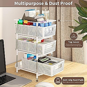 2 Pcs 4 Tier Bathroom Cabinet Organizer, Pull Out Bathroom Storage Organizer Under Sink Storage Organizers with Dividers, Medicine Cabinet Organizer Pantry Organization and Cabinet Bathroom Storage