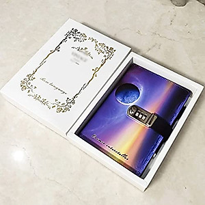 HMEI Password Notebook A5 Diary With Digital Lock For Girls And Woman Locking Journals For Birthday Gift,Writing fashion notebook (Color : Ff)