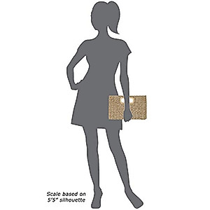 Top Handle Straw Clutch (Natural) Large