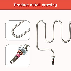 LIANQIAN Replacement Heat Element for Commercial Steam Table Immersion Element Stainless Steel for Food Warmer