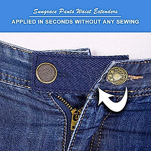 Adjustable Elastic Pants Waist Extenders and Jeans Extender (8 Pack)