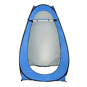 Portable Pop Up Dressing Tent Shower Tent with Window, Outdoor Changing & Fitting Room Toilet Camping Shelter,Blue