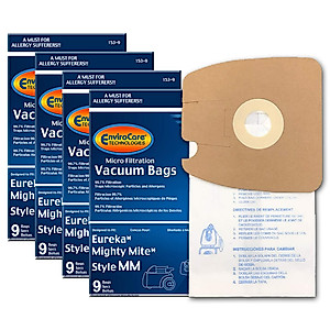 Envirocare Replacement Micro Filtration Vacuum Cleaner Bags made to fit Eureka Style MM 60297A Style-10. Replaces Part# 60295C Mighty Mite Vacuums 36 pack