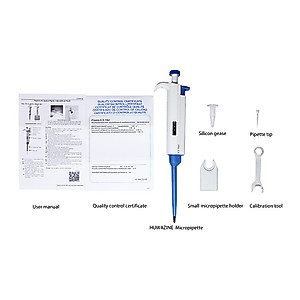 Huwazine Micropipette kit, 0.5-10ul 10-100ul 100-1000ul, Adjustable Single Channel Pipette, 3 Pieces, Pipette Stand, 3 Racks of sterile Pipette Tips (SC Pipettors-3pcs-Set A)