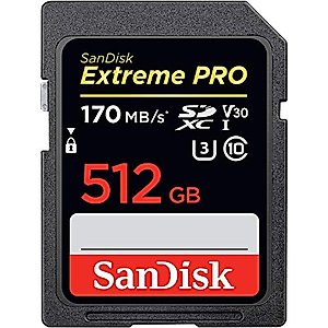 SanDisk 512GB Extreme PRO SDXC UHS-I Card - C10, U3, V30, 4K UHD, SD Card - SDSDXXY-512G-GN4IN
