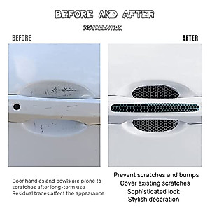 JULOPO Car Door Handle Door Cup Reflective Sticker car Door Protection to Prevent Scratches and collisions Both Protector and Decorate (8PCS Black)