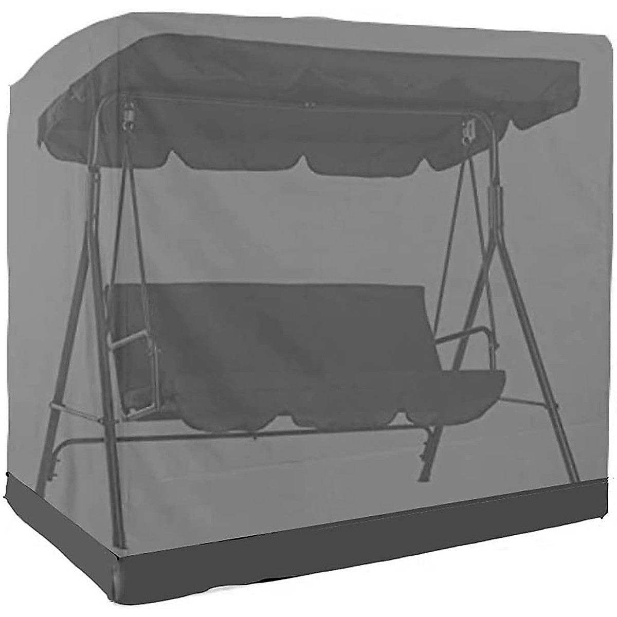 skyfiree Patio Swing Cover Waterproof 3 Seat Swing Covers Outdoor Porch Swing Cover Hammock Glider Cover 420D Swing Chair Covers 87x49x67 Inch UV Block for Outdoor Furniture (Grey)