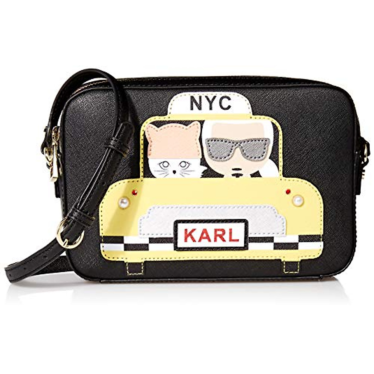 Karl Lagerfeld Paris womens Maybelle Camera Crossbody Cross Body, Taxi Yellow, One Size US