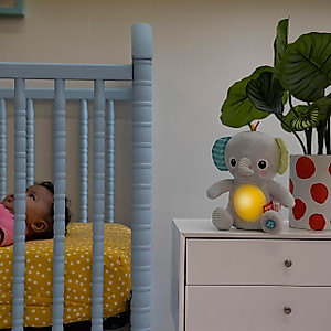 Bright Starts Hug-a-Bye Baby Elephant Stuffed Animal Musical Toy, Soft Toy Soother Plays Songs & Lights up, Newborn and up