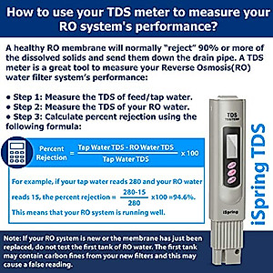 iSpring TDS 3-Button Digital Water Quality Test Meter with Temperature Test Function