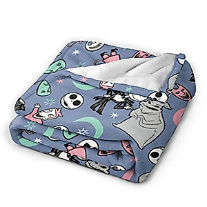 Smilnstore Funny Skull Pattern Throw Blanket 50"x60" Lightweight Plush Flannel Comfy for Couch Sofa Bed