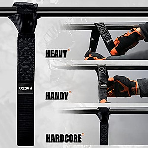 Haccoplanet 8PK Soft Loop Motorcycle Tie-Down Straps, 1.6 x 17inch 10000LB Break Strength, Heavy Duty Tie Down Loops for Securing ATV, UTV, Dirt Bike, Lawn & Garden Equipment (Black)