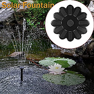 1.4W Solar Fountain Pump For Bird Bath,Floating Solar Water Fountain Free Standing Solar Pond Pump with 4 Nozzles,Solar Fountain for Garden Outdoor Aquarium,No Electricity Required-Flower 16cm(6.3inch