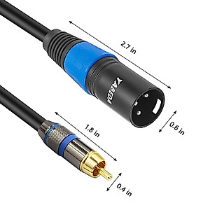 YABEDA RCA to XLR Cable,Heavy Duty Dual RCA Male to Dual XLR Male HiFi Stereo Audio Connection Microphone Interconnect Cable - 3Feet