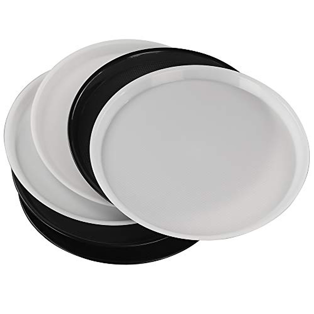 Utiao 6 Packs Plastic Round Serving Trays, Fast Food Serving Tray