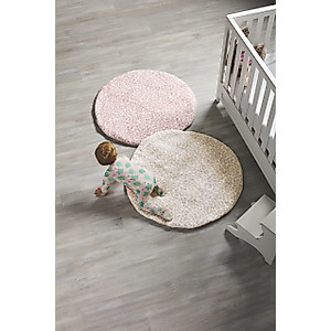 Mud Pie Baby Girls Nursery Chenille Mat, Pink Leopard, 34" Dia