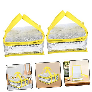 10pcs Pizza Cooler Bag Insulated Bag Pizza Bags for Large Insulated Cooler Bag Insulated Cake Carrier Insulated Pizza Bag Cake Insulation Bag Pizza Tray Bag Plastic Yellow OSOLADY